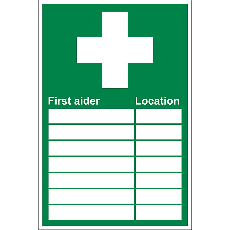 Your First Aiders Are Nearest First Aid Box Sign The Nearest First Aid