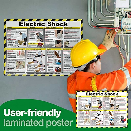 Electric Shock Rescue Hook with Poster and Sign | First Aid Online