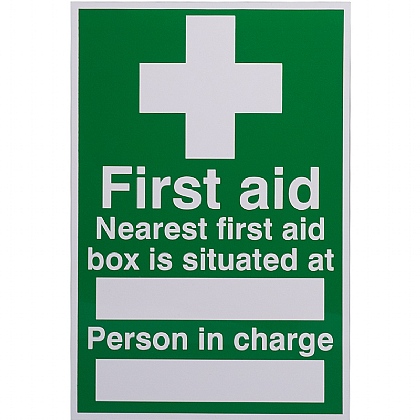 Nearest First Aid Kit Sign, 20x30cm, Vinyl | First Aid Signs | First ...